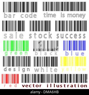 Bar Code Set Vector. UPC Bar Codes. Universal Product Code. Market Trademark. Isolated ...