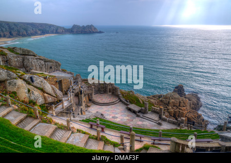 Minack Theatre in Cornwall, built into cliff face by Rowena Cade Stock ...