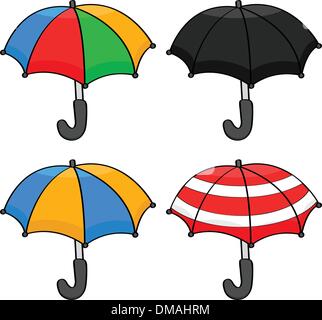 different color umbrellas vector illustration Stock Vector Image & Art ...