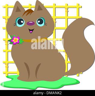 cute brown cat Stock Vector Image & Art - Alamy
