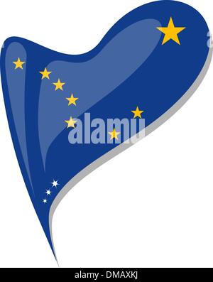 Alaska country heart. Love Alaska national flag vector illustration ...
