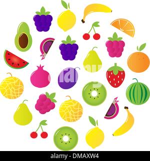 Slice of watermelon icons on round glass buttons in multiple colors ...