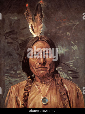 Portrait of Sioux Indian Chief Sitting Bull by Henry H. Cross, dated ...