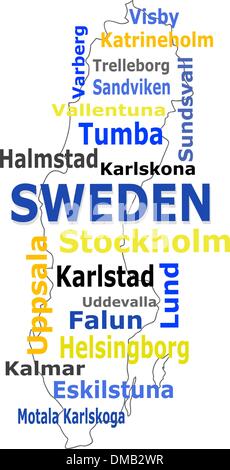 Stockholm city, administrative map isolated on white background Stock ...