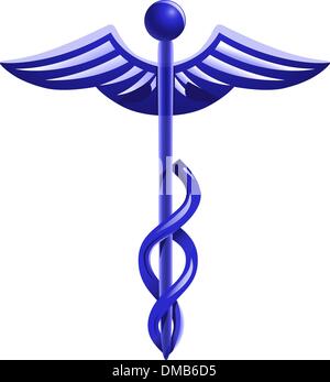 caduceus medical symbol on blue background Stock Vector Image & Art - Alamy
