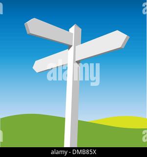 A Blank White Sign Post Stock Vector Image & Art - Alamy