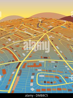 Editable vector illustration of a generic colorful street map without ...