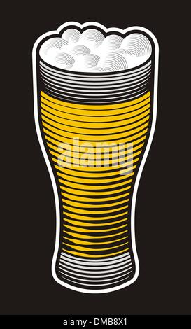 Pint of beer, illustration, vector on a white background Stock Vector ...