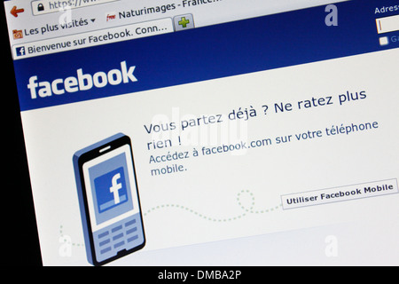 Facebook website - France Stock Photo - Alamy