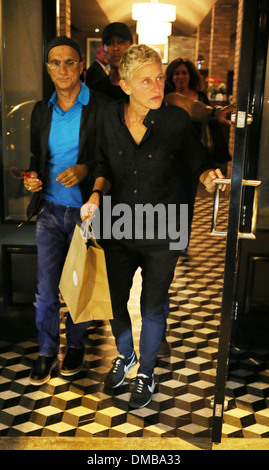 Ellen DeGeneres leaves Craig's Restaurant in Beverly Hills with a ...