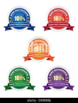 Money back guarantee. Ribbon banner. Sale tag. Sale banner badge ...