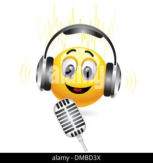 Emoticon smiley singing Stock Vector Image & Art - Alamy