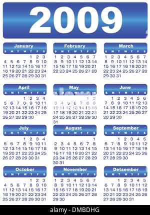 Calendar Design 2009 Vector Art Stock Vector Image & Art - Alamy