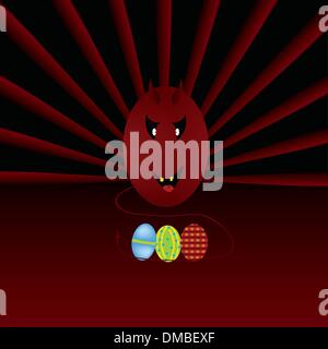 A cartoon devil egg with horns and a tail Stock Vector Image & Art - Alamy