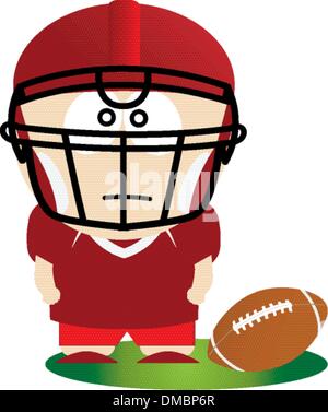 A cartoon illustration of a muscular football player flexing Stock ...