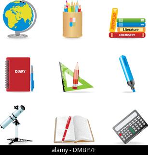 book and pencil education icons Stock Vector Image & Art - Alamy