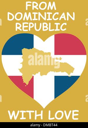 Dominican Republic Heart Flag. Dominican Love Shape Country Nation ...