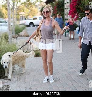 Nicollette Sheridan walking her Golden Retriever at Malibu Country Mart ...