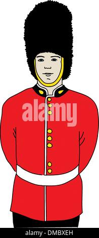 cartoon soldier of a queen guard royal in traditional uniform Stock ...