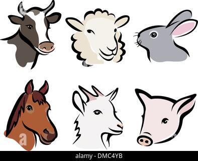 farm animals collection of symbols Stock Vector Image & Art - Alamy