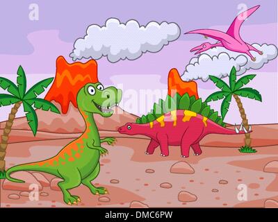 Cute Pterosaurs Dinosaur Cartoon illustration Stock Vector Image & Art - Alamy