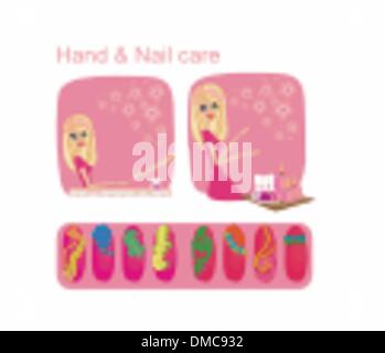 beauty hand nail care vector Stock Vector Image & Art - Alamy