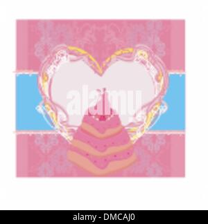 wedding celebration card with sweet cake vector illustration design ...