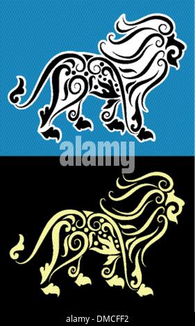 Abstract Lion Leaf illustration vector Design template. Suitable for ...
