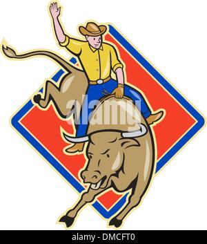 Rodeo Cowboy Bull Riding Stock Vector Image & Art - Alamy