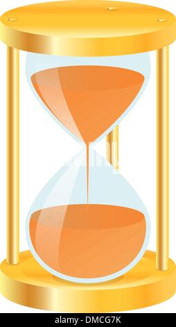 A vector Illustration of Golden Hourglass Sand Clock Logo in black ...