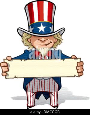 American icon Uncle Sam holding cash. Metaphor for US economic Stock ...