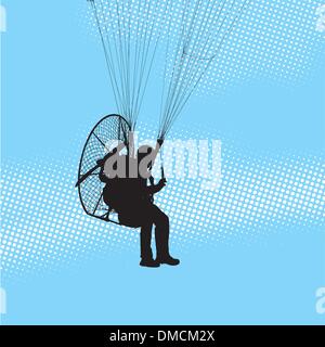 Paramotor pilot flying Stock Vector Image & Art - Alamy