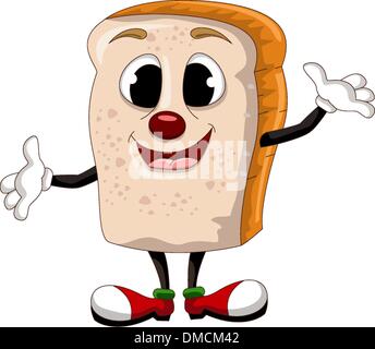 Happy face bread character cartoon Stock Vector Image & Art - Alamy