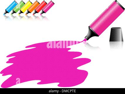 Highlighter pen with scribbles on a blank piece of paper Stock Vector ...
