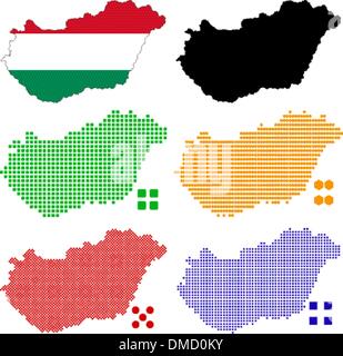 Vector illustration pixel map of Hungary Stock Vector Image & Art - Alamy