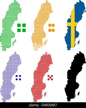 Sweden Flag in Map, Sweden Map with Flag, Map of Sweden, Map with Flag ...