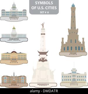 Symbols of US cities Stock Vector Image & Art - Alamy