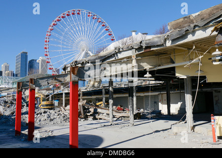 Navy Pier construction during remodeling. Chicago Illinois Stock Photo ...