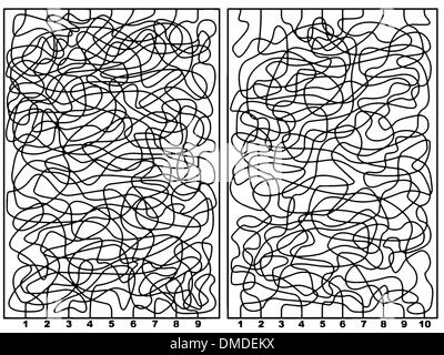 Set of abstract square labyrinths. A game for children. A simple flat ...