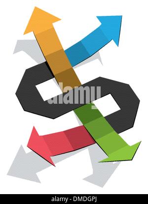 Dollar sign up and down arrow icon logo sign vector outline in black ...