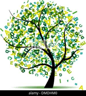 Green Growth Vector Alphabet. Letters with Leaves and Sprouts. Flower ...