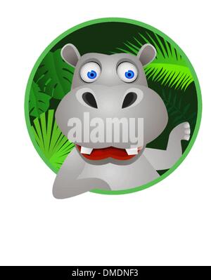 cute and adorable hippo character vector illustration design Stock ...