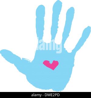 blue handprint symbol Stock Vector Image & Art - Alamy