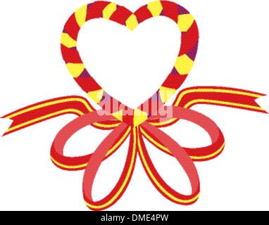 heart love with ribbon decorative Stock Vector Image & Art - Alamy