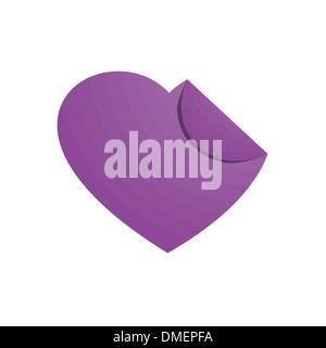 Heart symbol icon - purple simple outlined, isolated - vector ...