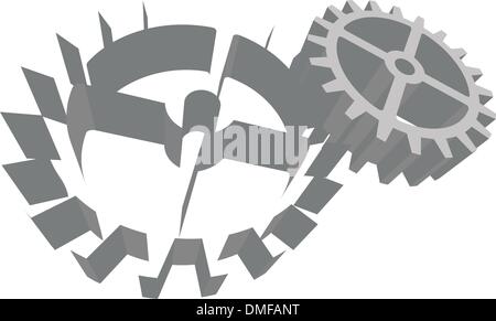 business gears mechanism concept. connected strategy, vector ...