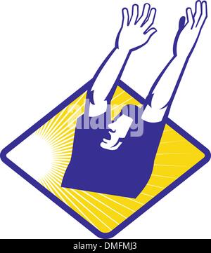 illustration of a rugby player catching lineout ball inside shield with ...