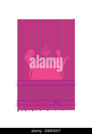 Young couple silhouette flirt and drink champagne in restaurant Stock ...