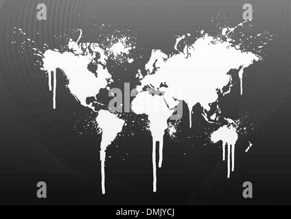 World map with splatter illustration Stock Vector Image & Art - Alamy