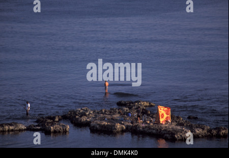 Tripoli, Libya. Men Fishing in Tripoli Harbor, Harbour Stock Photo ...